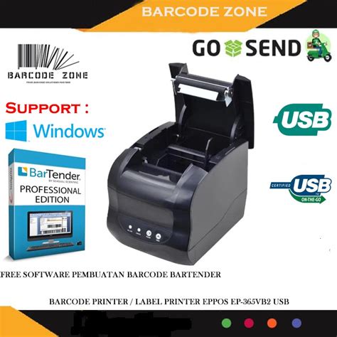 Jual BARCODE THERMAL LABEL PRINTER XPRINTER XP 365B USB LAN PRINTER