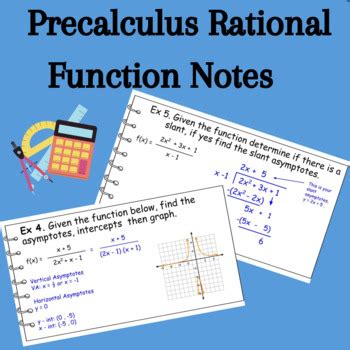 Rational Function Lesson Notes Precalculus By VPs Classroom TPT
