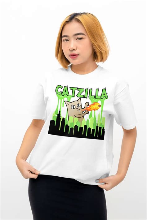 Funny Catzilla T Shirt For Cat Lovers