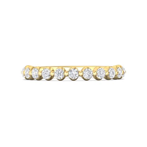 Flyerfit® 14k Yellow Gold Shared Prong Wedding Band Dwbsp9yq 50 F