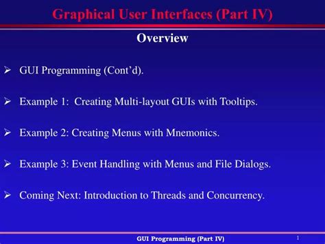 Ppt Graphical User Interfaces Part Iv Powerpoint Presentation Free