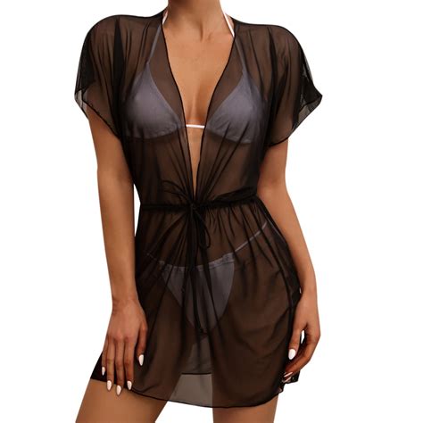 Lowprofile Cardigan Coverups For Women Sheer Mesh Shorts Beach Beach