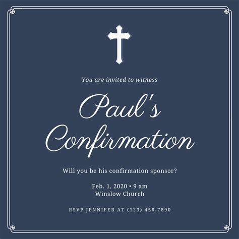 Confirmation Invitation Template