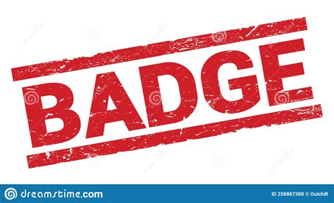 Badge Text On Red Rectangle Stamp Sign Stock Illustration