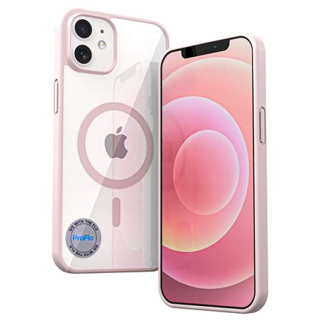 Etui Do Iphone 12 Mini Pudrowy RÓŻ Do Magsafe Przezroczyste Case
