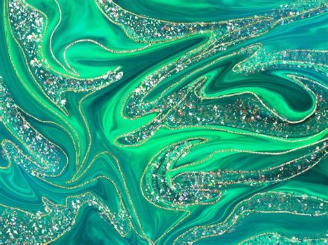 Premium Photo Gemstone Malachite With Golden Stripes And Sparkles Ink