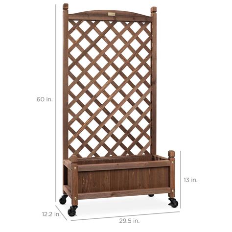 Best Choice Products 48in Wood Planter Box And Diamond Lattice Trellis