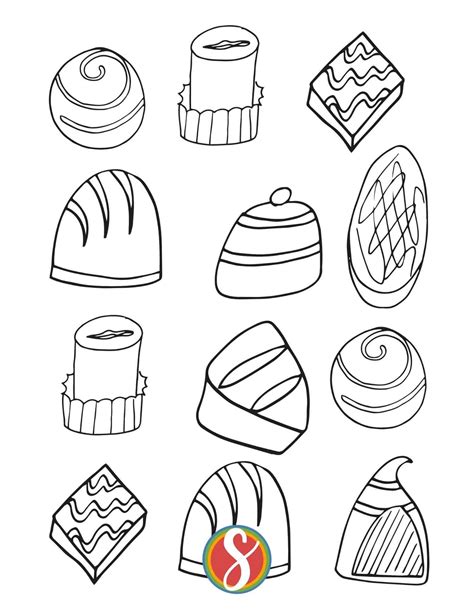 Free Chocolate Coloring Pages — Stevie Doodles