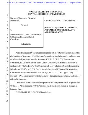 Fillable Online Files Consumerfinance STIPULATION AND CONSENT TO THE