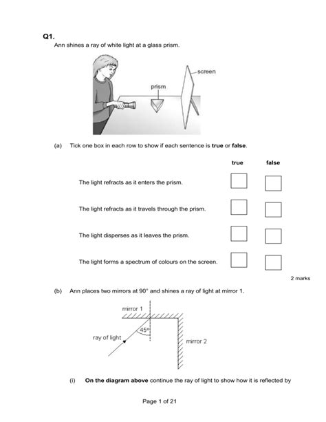Physics Exam Light And Sound