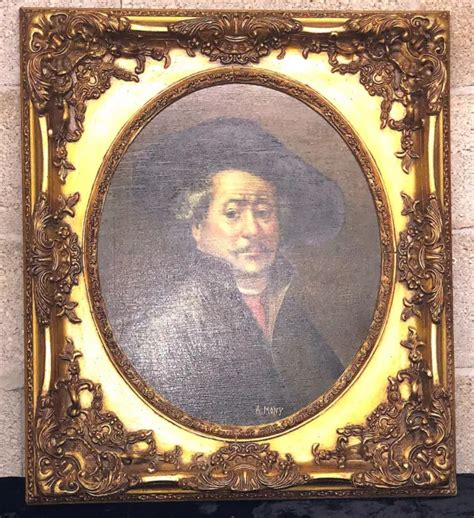 WUNDERSCHÖNE ÖLGEMÄLDE SELBSTPORTRAIT Rembrandt 1660 Porträt