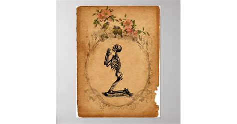 Vintage Kneeling Skeleton Poster Zazzle