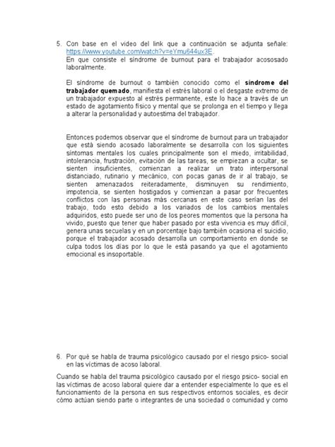 Punto 5 Y 6 Tefi Pdf Burnout Ocupacional Trauma Psicólogico