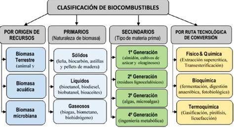 Esquema De La Clasificación De Los Biocombustibles Elaborado Con