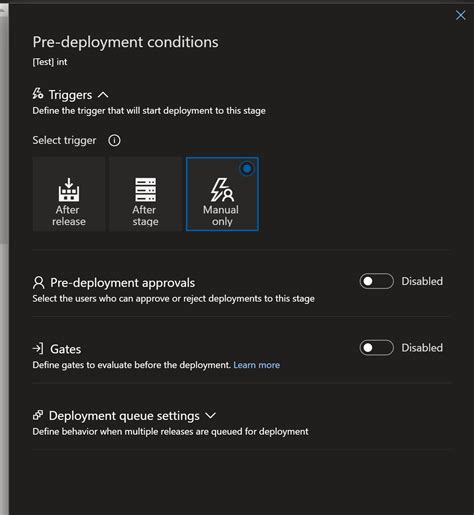 Azure Devops Manual Only Trigger As Pre Deployment Condition In Yaml