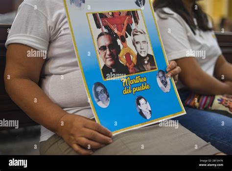 San Salvador El Salvador 22nd Feb 2020 A Woman Holds A Poster Of Father Rutilio Grande And