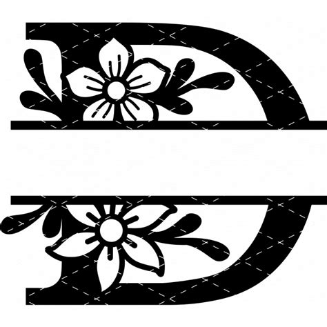 Letter D Split Monogram Svg