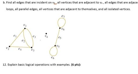 solved find all edges that are incident on v1 all vertices that are