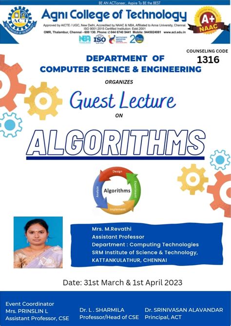 Guest Lecture On Algorithms Agni College