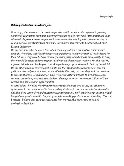 Writing Examples C1 Pdf Experience Psychology