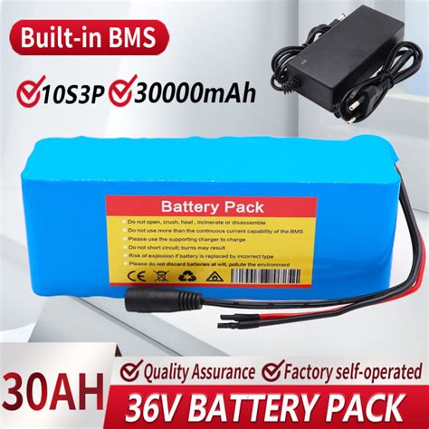 In Stock 36v 30ah 18650 Battery 10s3p 30000mah 1000w Lithium Battery