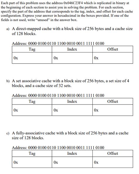 Solved Each Part Of This Problem Uses The Address X C F Chegg