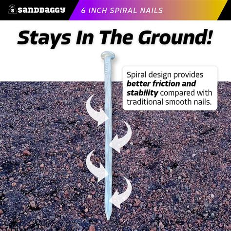 6 Inch Galvanized Artificial Turf Nails Spiral Landscape Spikes