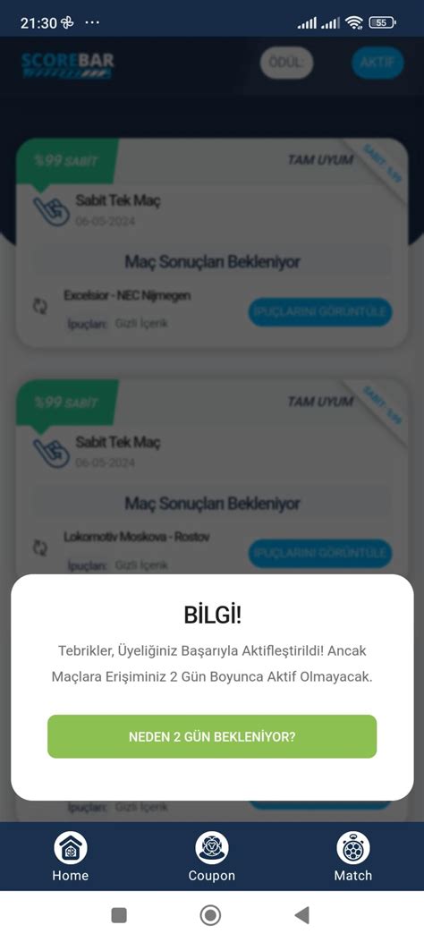Scorebar Uygulama Aboneliği Aktivasyon Sorunu Şikayetvar
