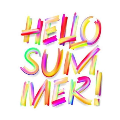 안녕하세요 여름 컬러 텍스트 디자인 벡터 Eps Uidownload