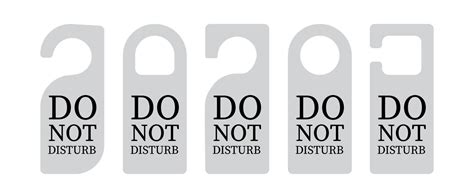 Empty Label Hotel Room Door Hanger Do Not Disturb Label Isolated On