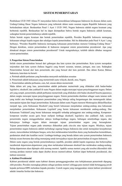 Sistem Pemerintahan Pdf