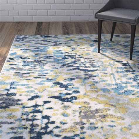 Ladson Yellowblue Area Rug Contemporary Flooring Decor