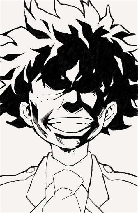 Deku Face Drawing Easy