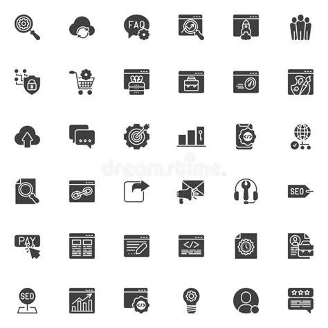 Seo Vector Icons Set Stock Vector Illustration Of Computing 255413281