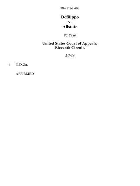 Defilippo V Allstate Case Summary Pdf Law