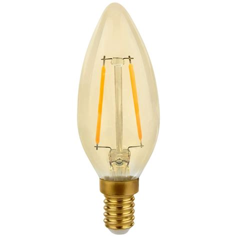 Led Filament Kerze W W E Klar Gold Retro Shine Warmwei K