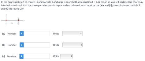 solved in the figure particle 1 of charge and particle 2 of