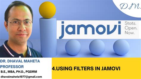 4 using filters in jamovi dr dhaval maheta youtube
