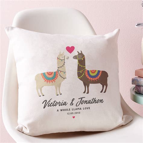 Personalised Couples Llama Cushion By Oakdene Designs