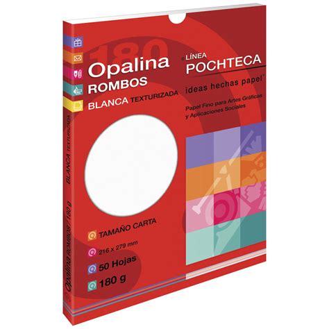 Papel Opalina Pochteca Rombos Blanco Carta 180 G 50 U Rappi