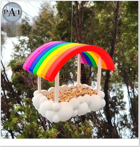 3d Printed Bird Feeder Under The Rainbow Etsy