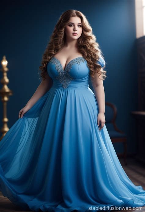 Very Fat Princess With Long Curly Hair Stable Diffusion Online