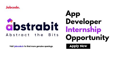 App Developer Internship Opportunity At Abstrabit Technologies Jobcode