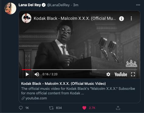 Lana Del Rey Posts Video For Kodak Blacks Tribute To Xxxtentacion On