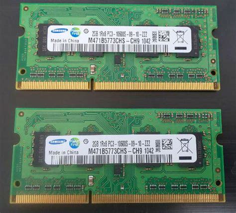 SAMSUNG SO-DIMM DDR3 PC3 10600S 2GB×2枚組 - メルカリ