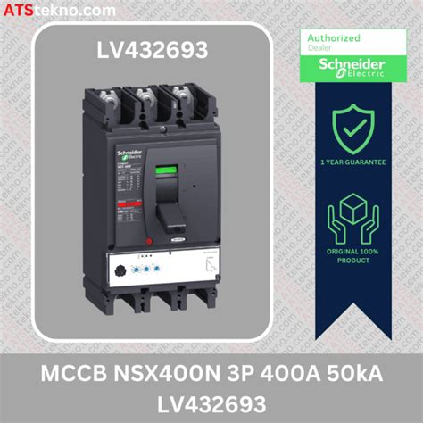 Mccb Nsx400n C40n32d400 3p 400a 50ka Schneider Original Ats Official