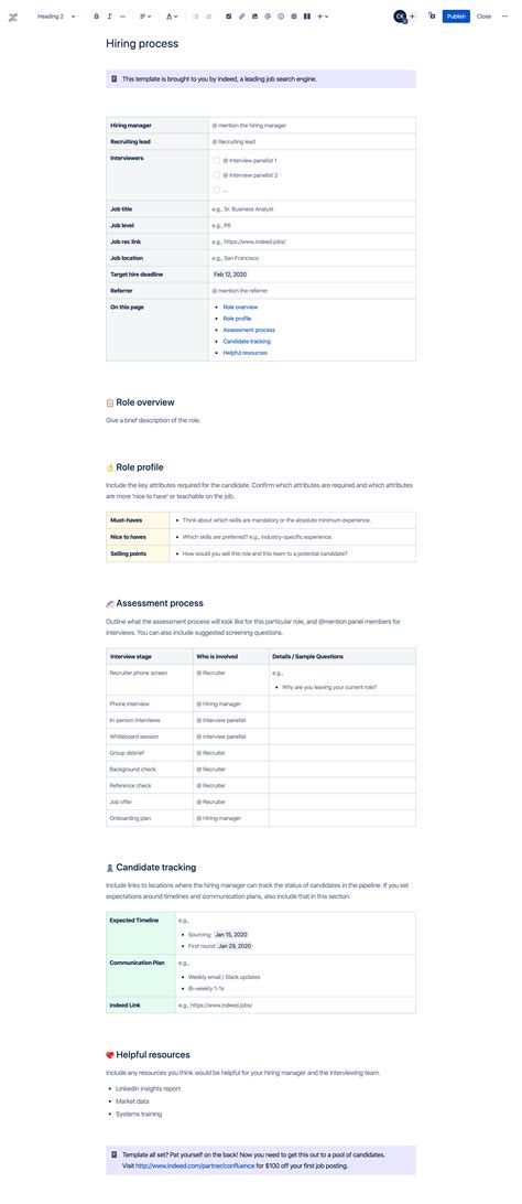 채용 프로세스 템플릿 Atlassian