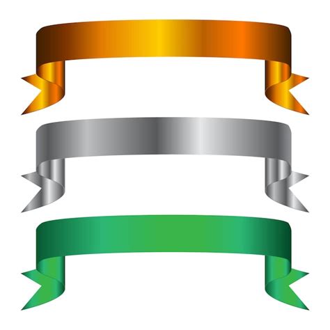 Premium Vector Elegant Silver Green And Gold Ribbon Banner Vector