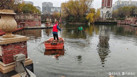小区里的湖面清洁工 齐鲁 应用 通道