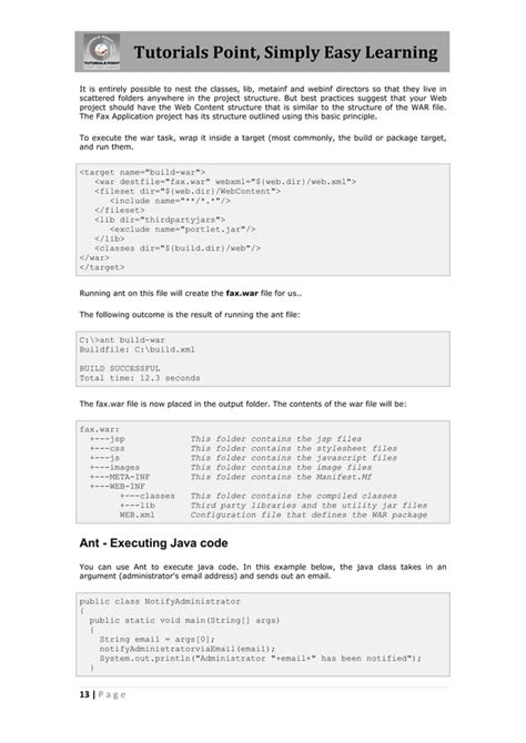 Java Ant Tutorial Pdf